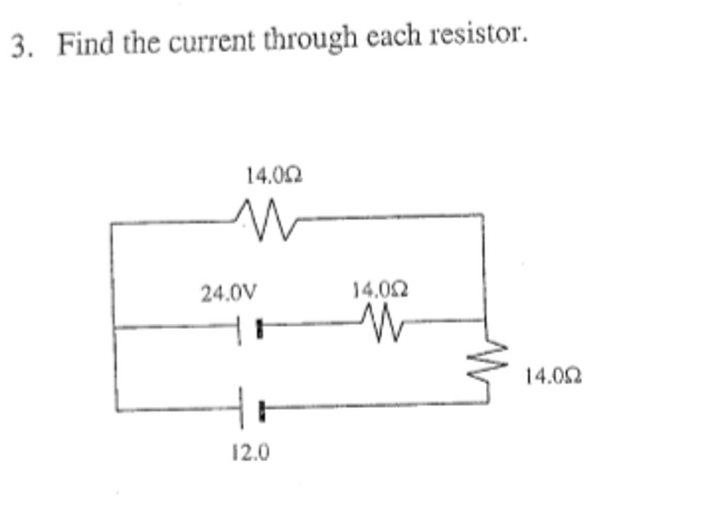 Solved Find the current through each resistor. | Chegg.com