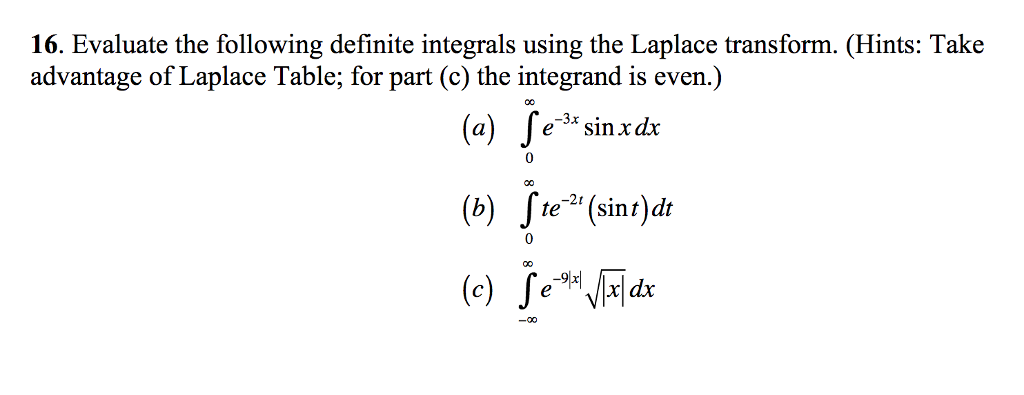 Solved Evaluate the following definite integrals using the | Chegg.com