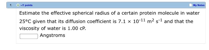 Solved Estimate the effective spherical radius of a certain | Chegg.com