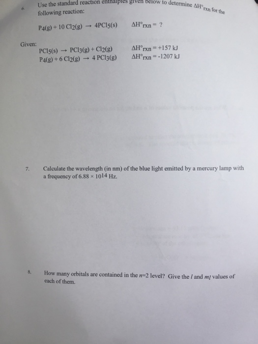 Solved Use the standard reaction given below to determine | Chegg.com