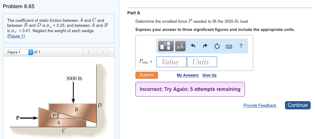 Solved The coefficient of static friction between A and C | Chegg.com