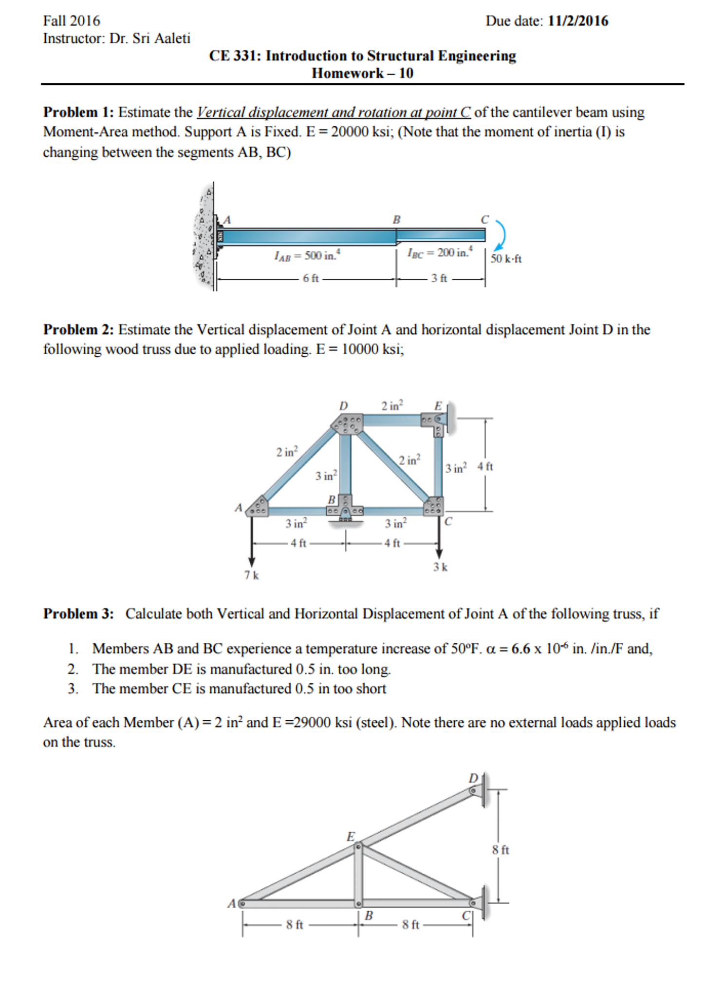 Solved Estimate the Vertical displacement and rotation at | Chegg.com