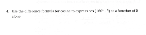 Solved Use the difference formula for cosine to express cos | Chegg.com