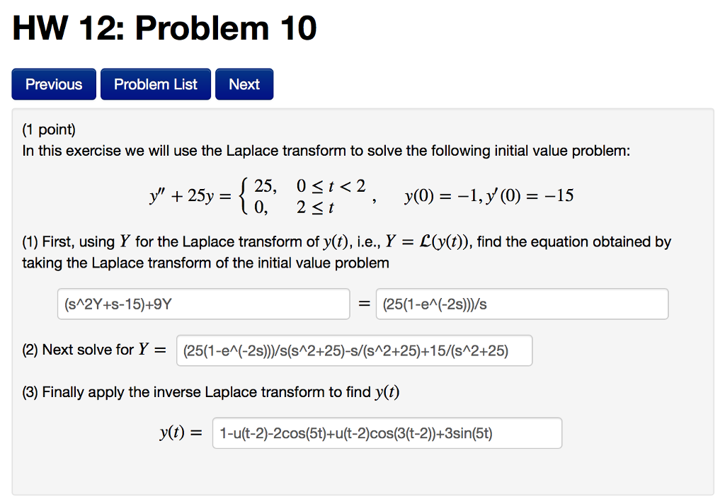 Solved HW 12: Problem 10 Previous Problem List Next 1 point) | Chegg.com