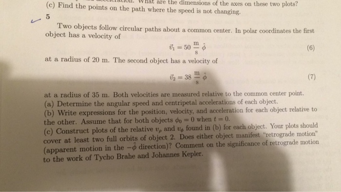 Solved Two objects follow circular paths about a common | Chegg.com