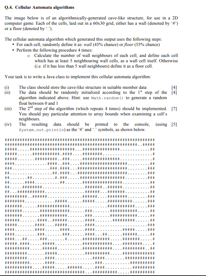 Q.4. Cellular Automata algorithms The image below is | Chegg.com