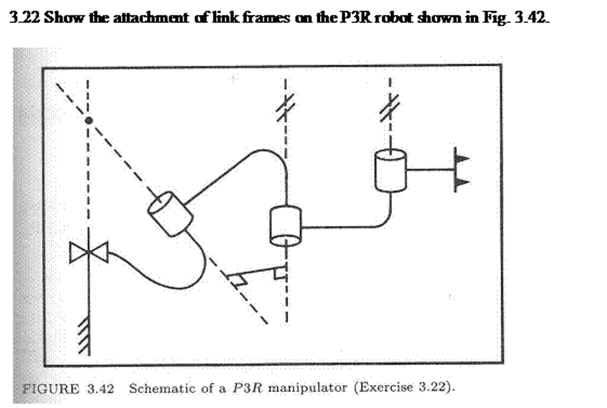 Solved Show the attachment of link frames on the P3R robot | Chegg.com