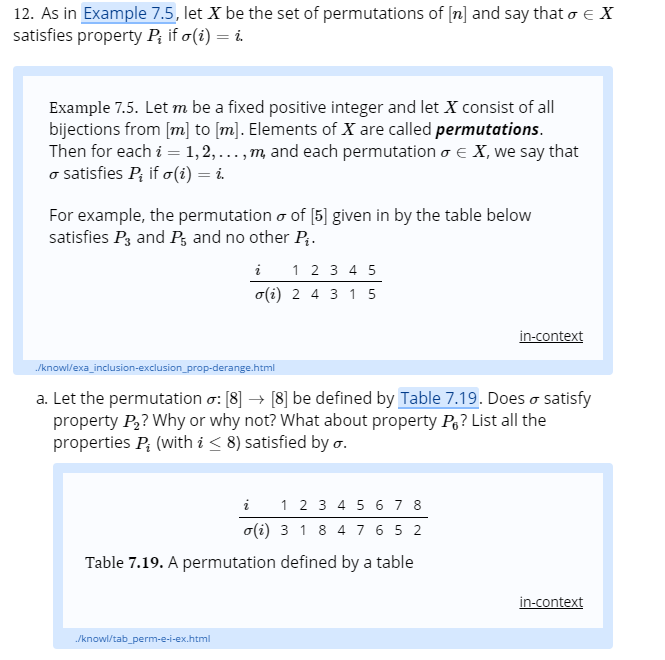 Solved As in Example 7.5, let X be the set of permutations | Chegg.com