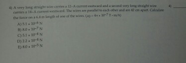 Solved A very long straight wire carries a 12-A current | Chegg.com
