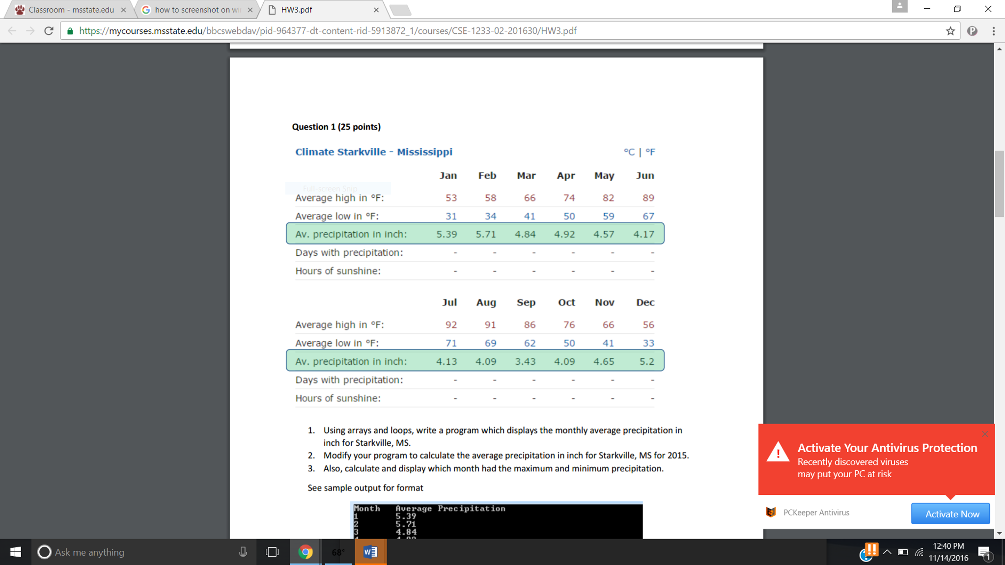 Solved & Classroom msstate.edu x G how to screenshot on wi x | Chegg.com