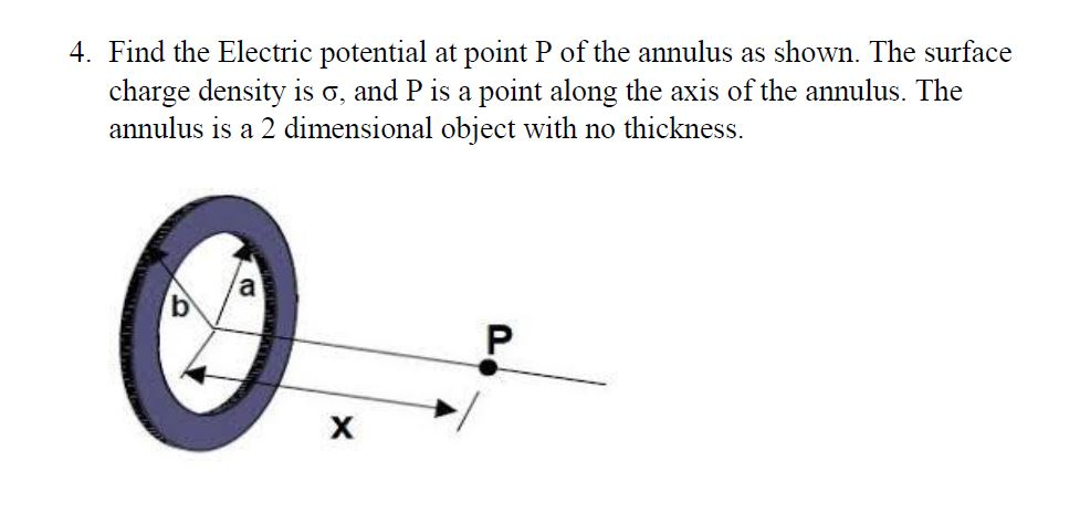 Solved 4. Find the Electric potential at point P of the | Chegg.com