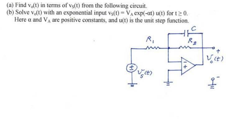 Solved Find vo(t) in terms of vs(t) from the following | Chegg.com