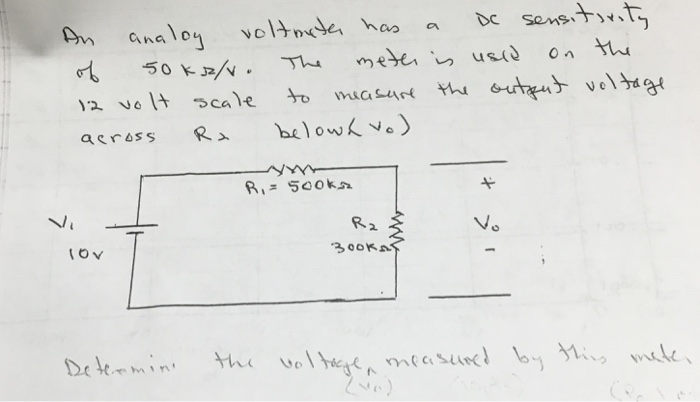 Solved An analog voltmeter has a DC sensitivity of 50 k | Chegg.com