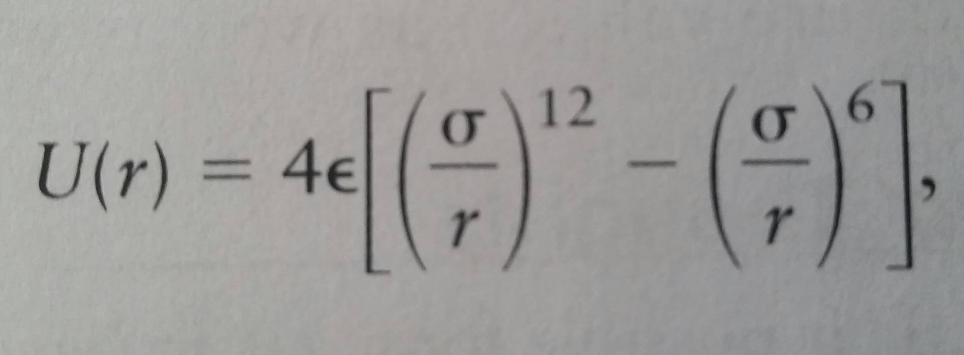 Solved For the Lennard-Jones potential [equation(22) and | Chegg.com