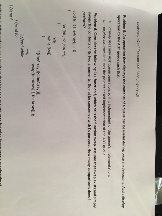 Solved An operation that displays the contents of a queue | Chegg.com