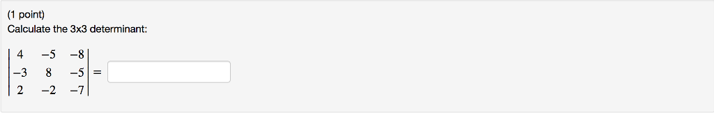 Solved (1 point) Calculate the cross product assuming that u | Chegg.com