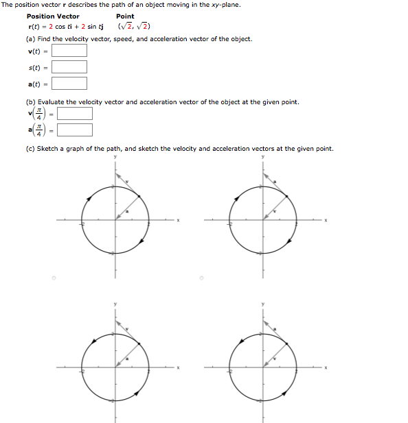 Solved The Position Vector R Describes The Path Of An Object
