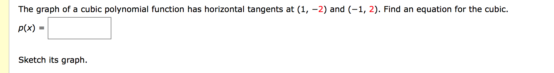 Solved The graph of a cubic polynomial function has | Chegg.com