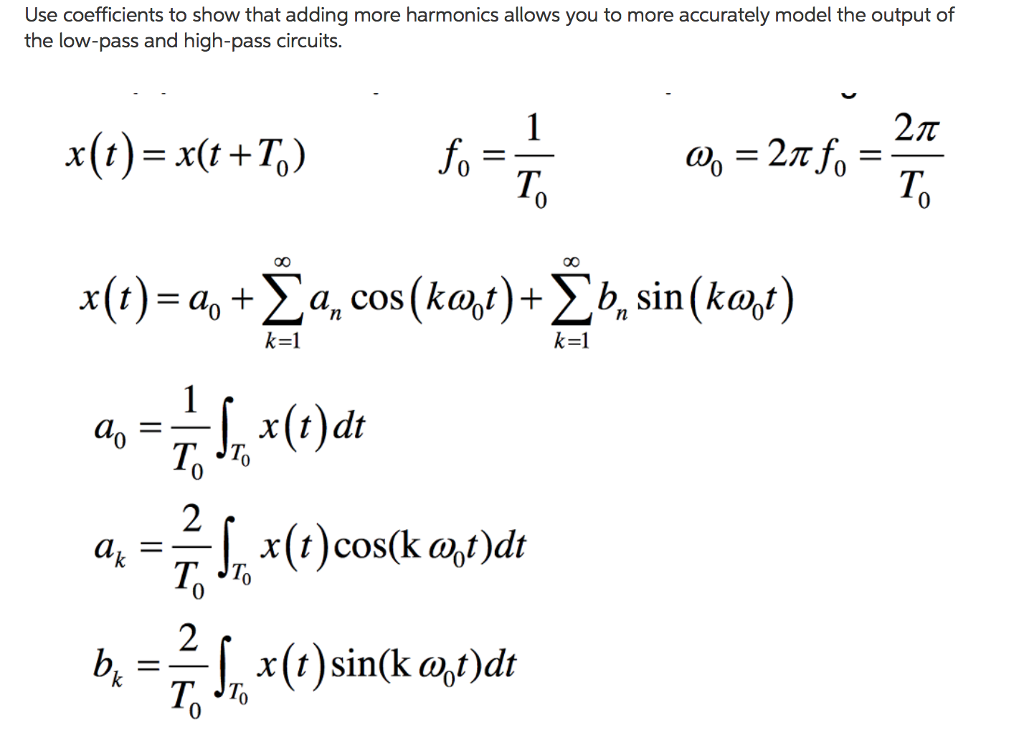Solved Use coefficients to show that adding more harmonics | Chegg.com