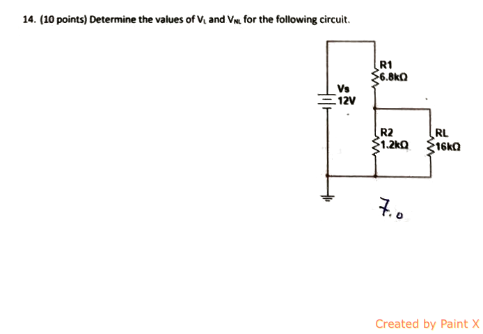 Solved 14. (10 points) Determine the values of V and Vau for | Chegg.com