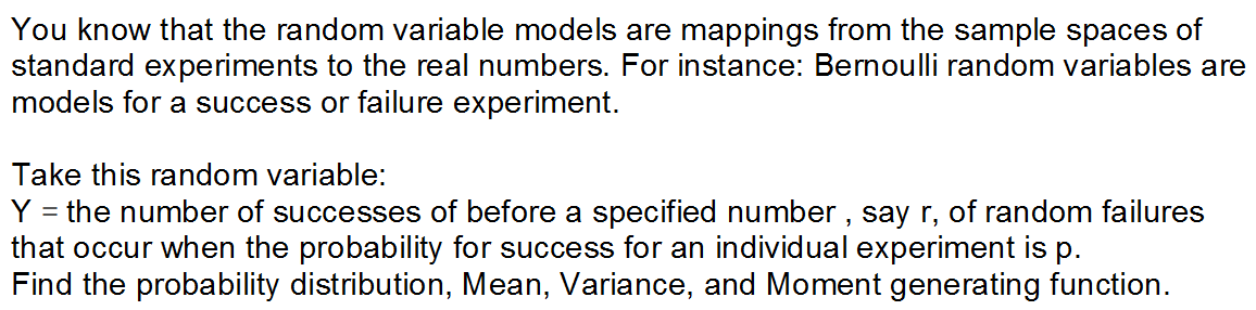Solved You know that the random variable models are mappings | Chegg.com