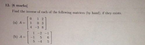 Solved Find the inverse of each of the following matrices | Chegg.com
