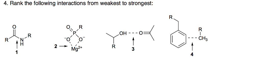 Solved Rank the following interactions from weakest to | Chegg.com Solved Rank the following interactions from weakest to | Chegg.com