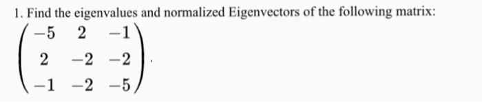 Solved Find the eigenvalues and normalized eigenvectors of | Chegg.com