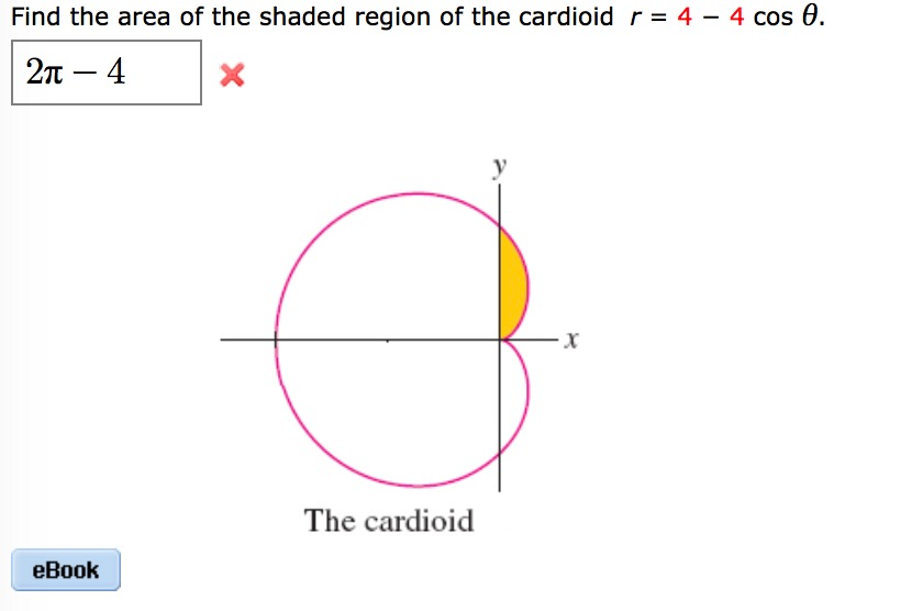 Solved Find the area of the shaded region of the cardioid r | Chegg.com