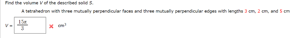 Solved Find the volume V of the described solid S. A | Chegg.com