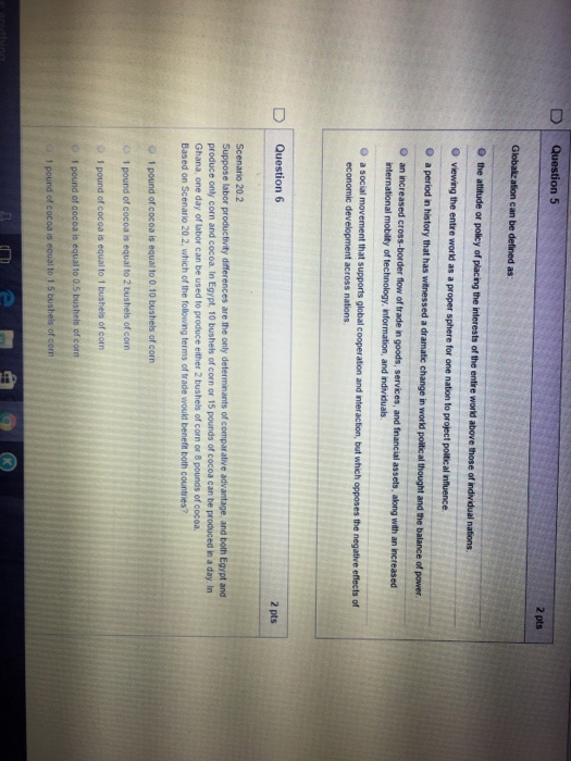 Solved Globalization can be defined s: the attitude of | Chegg.com