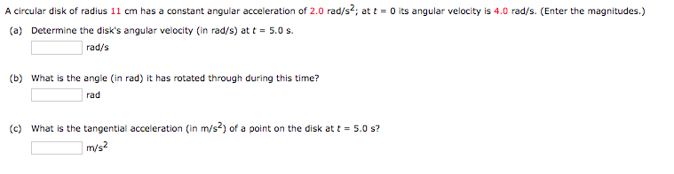 Solved A circular disk of radius 11 cm has a constant | Chegg.com