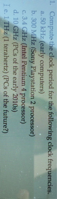 Solved Compute the clock period for the following clock | Chegg.com