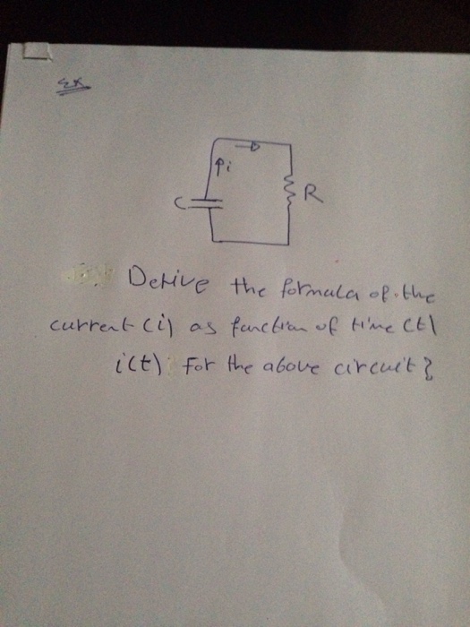 Solved Derive the formula of the current (i) as function | Chegg.com