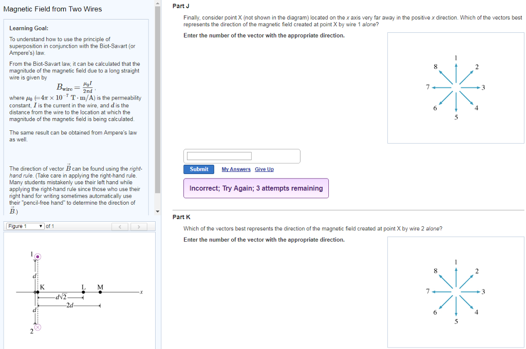 Solved Part J Magnetic Field from Two Wires Finally, | Chegg.com