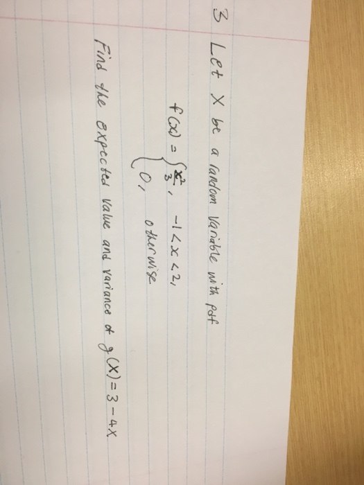 Solved Let x be a random variable with pdf f(x) = {x^2/3, | Chegg.com