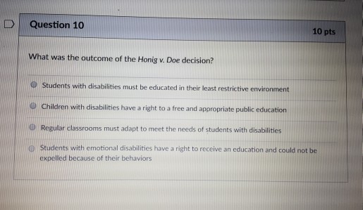 Solved D Question 10 10 pts What was the outcome of the | Chegg.com
