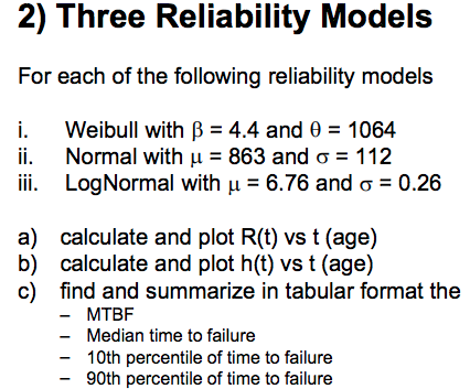 Solved 2) Three Reliability Models For each of the following | Chegg.com