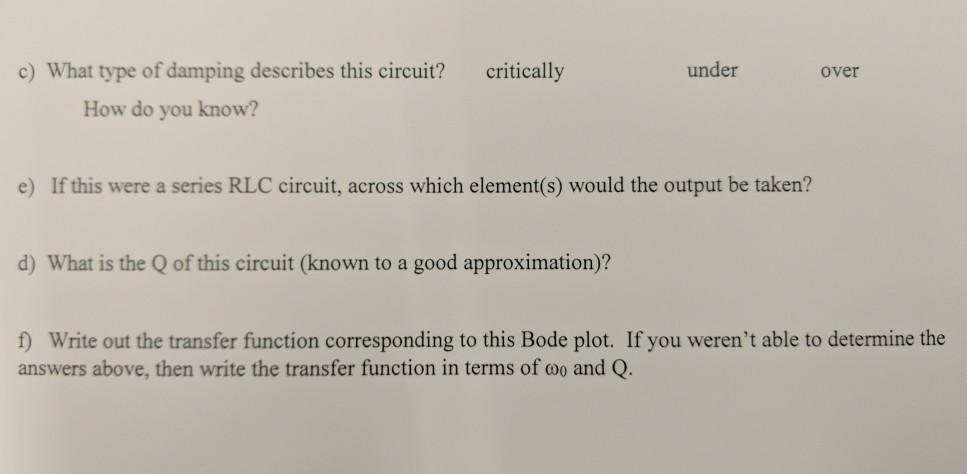 Solved 8) (15 points) Consider a circuit whose Bode plot is | Chegg.com