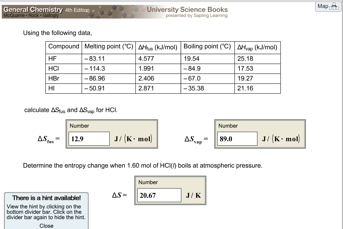 Solved Using the following data, calculate delta S_fUS and | Chegg.com
