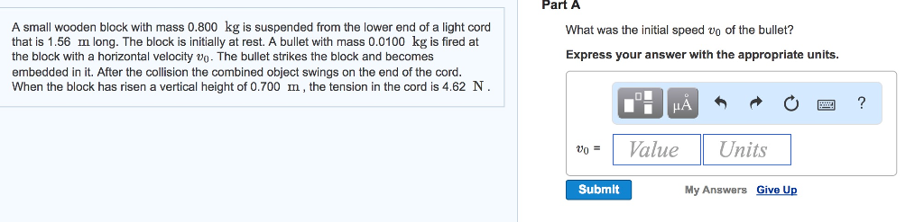 Solved A small wooden block with mass 0.800 kg is suspended | Chegg.com