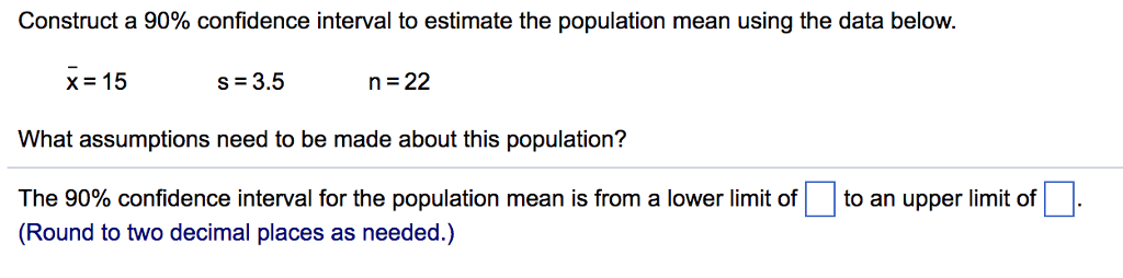 Solved Construct a 90% confidence interval to estimate the | Chegg.com