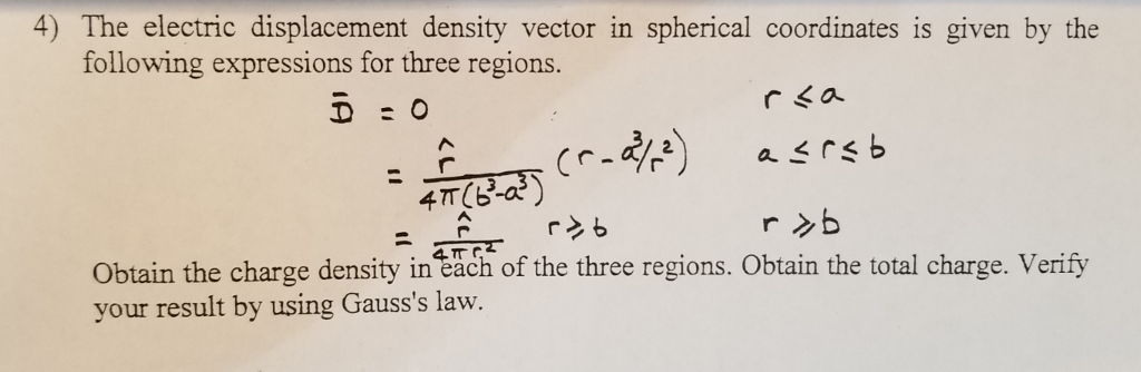 Solved 4) The electric displacement density vector in | Chegg.com