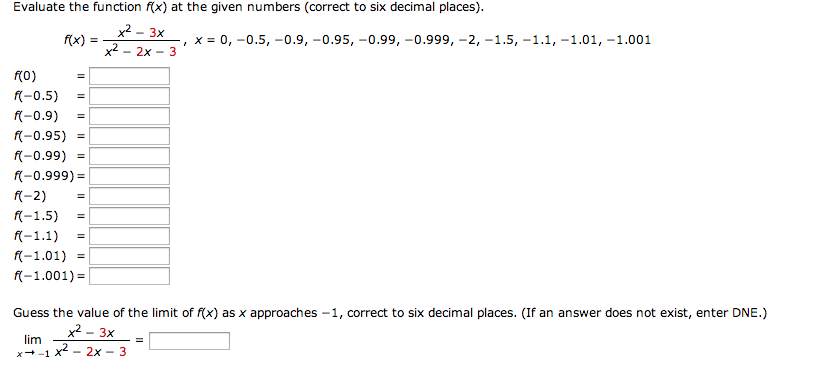 Solved Evaluate the function f(x) at the given numbers | Chegg.com