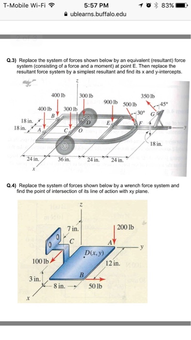 Solved Replace the system of forces shown below by an | Chegg.com