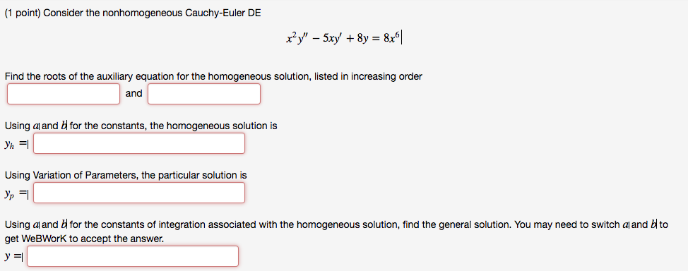 Solved Consider the nonhomogeneous Cauchy-Euler DE x^2 y" - | Chegg.com