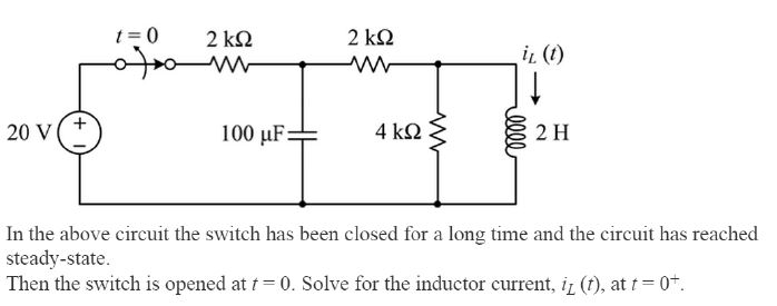 Solved In the above circuit the switch has been closed for a | Chegg.com