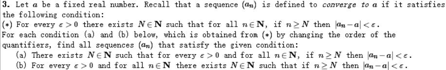 Solved 3- Let a be a fixed real number. Recall that a | Chegg.com