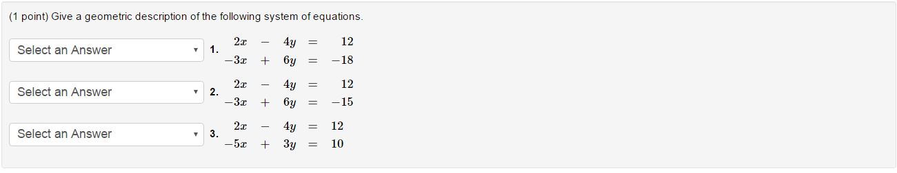 Solved Give the geometric description of the following | Chegg.com
