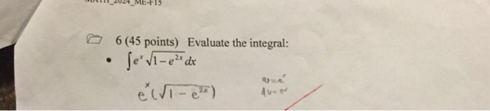 Solved Evaluate the integral: integral e^x square root | Chegg.com